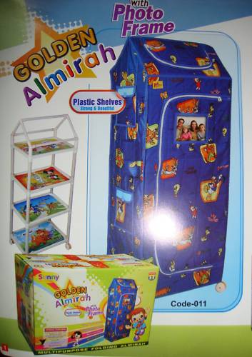 Folding Almirah For Kids Wheels Pockets