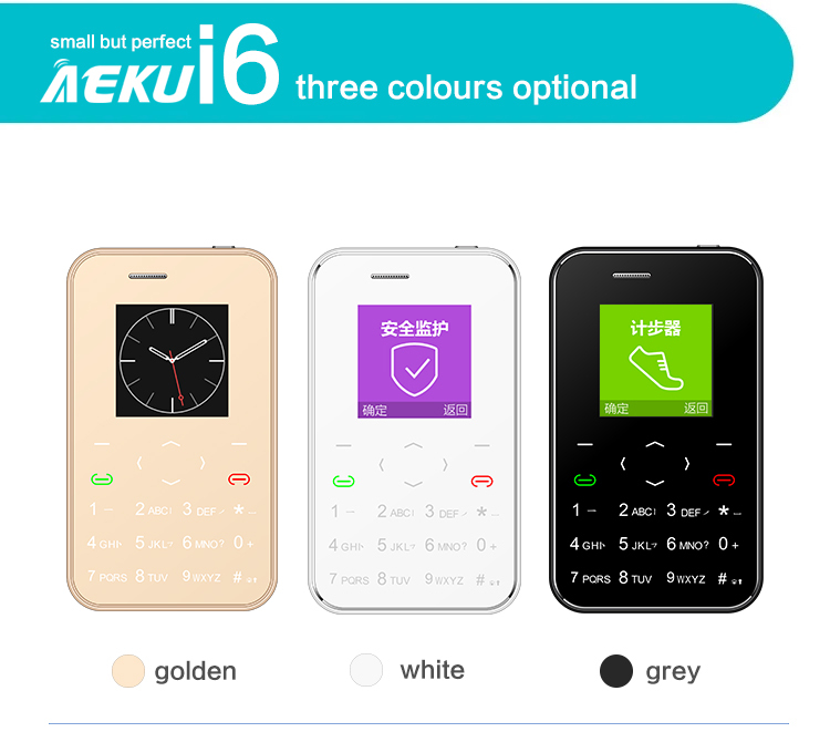 Buy Ultra Thin Pocket Mini Phone, Generic Original AEKU I6 Mini Mobile ...