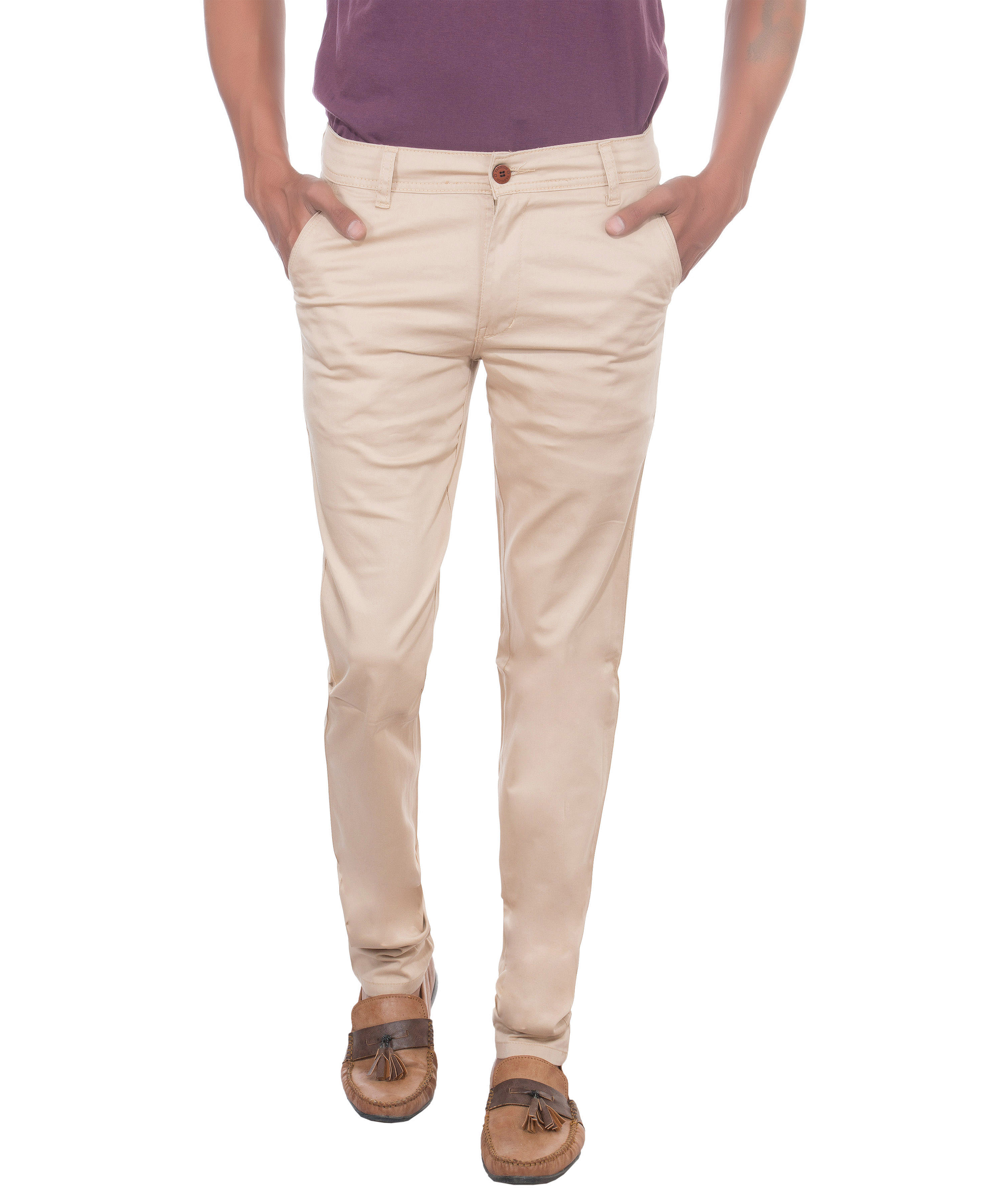 Buy Mens Semi-Formal Comfort Slim Cream Chino Online @ ₹649 from ShopClues