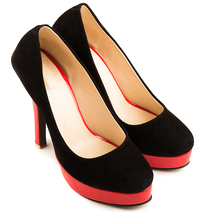Buy THE FASHION CHOR CLASSIC RED & BLACK PUMPS Online- Shopclues.com