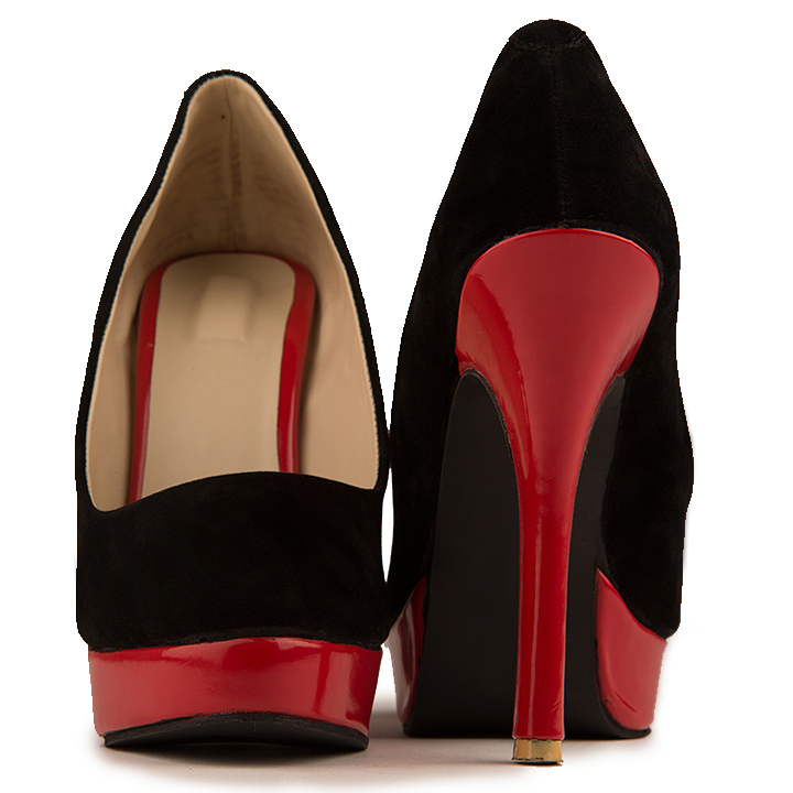 Buy THE FASHION CHOR CLASSIC RED & BLACK PUMPS Online- Shopclues.com