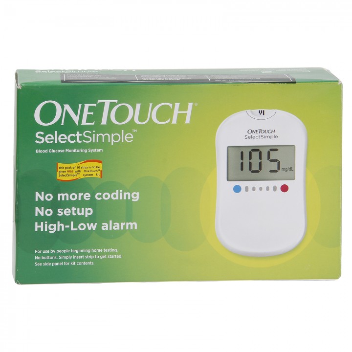 Buy Glucometer/Sugar Check/One Touch Select Simple Glucometer + ( 10 ...