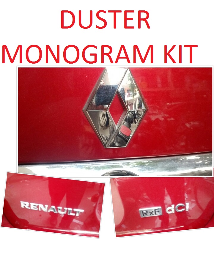 Buy Renault Duster Rxe Dci Car Monogram Logo Badge Mono Rear Trunk ...