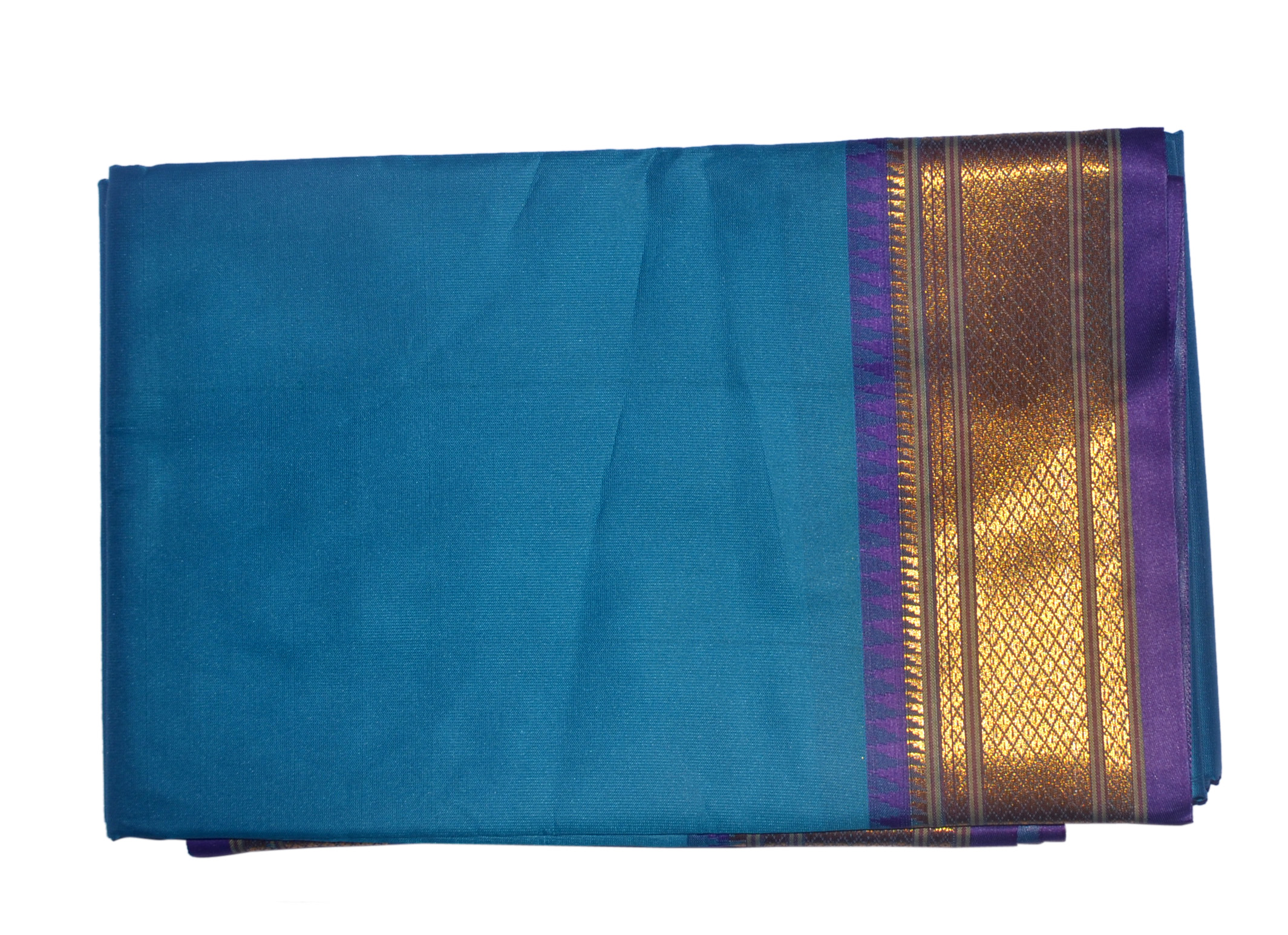 Buy Blue Dhoti With Shawl In Pure Silk Golden Border Top Quality Online ...