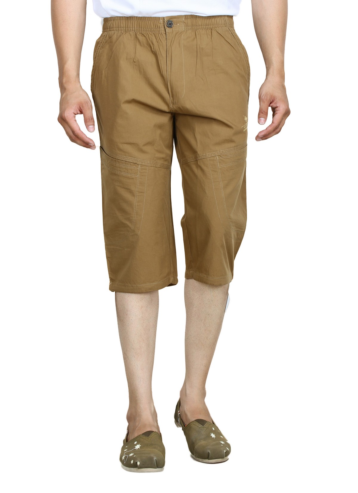 Buy Studio Nexx Mens Solid Cotton Three Fourths ( Mustard, Size - L ...