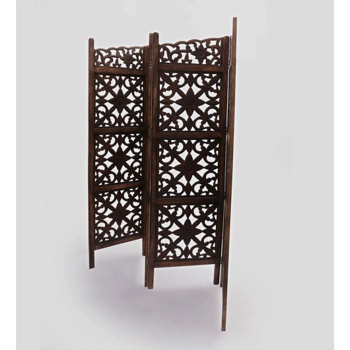 Buy Onlineshoppee Brown Wooden Partition Screen Room Divider In 4 Panel ...