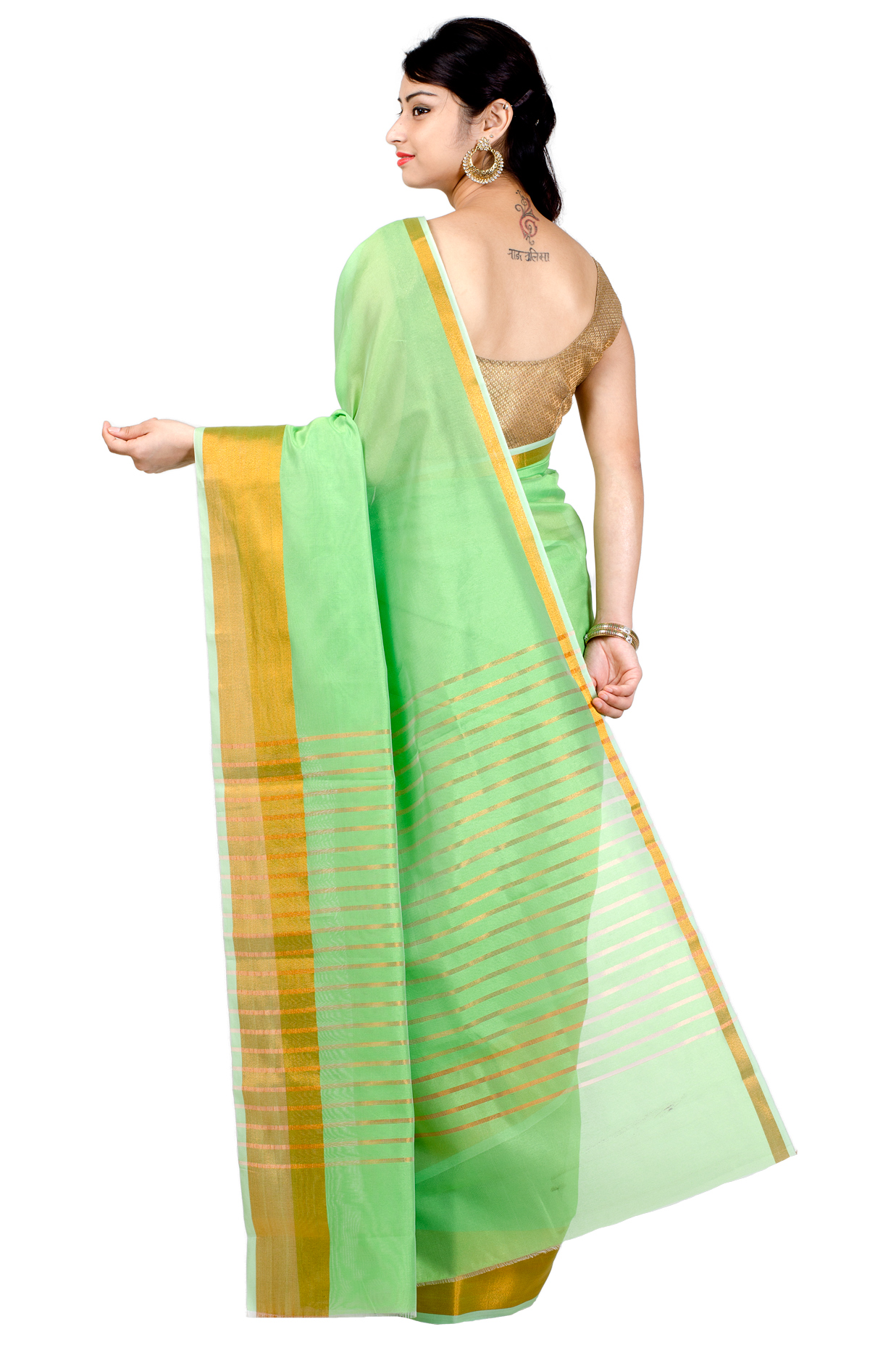 Buy Zari Patta Net Plane Saree Online @ ₹599 from ShopClues