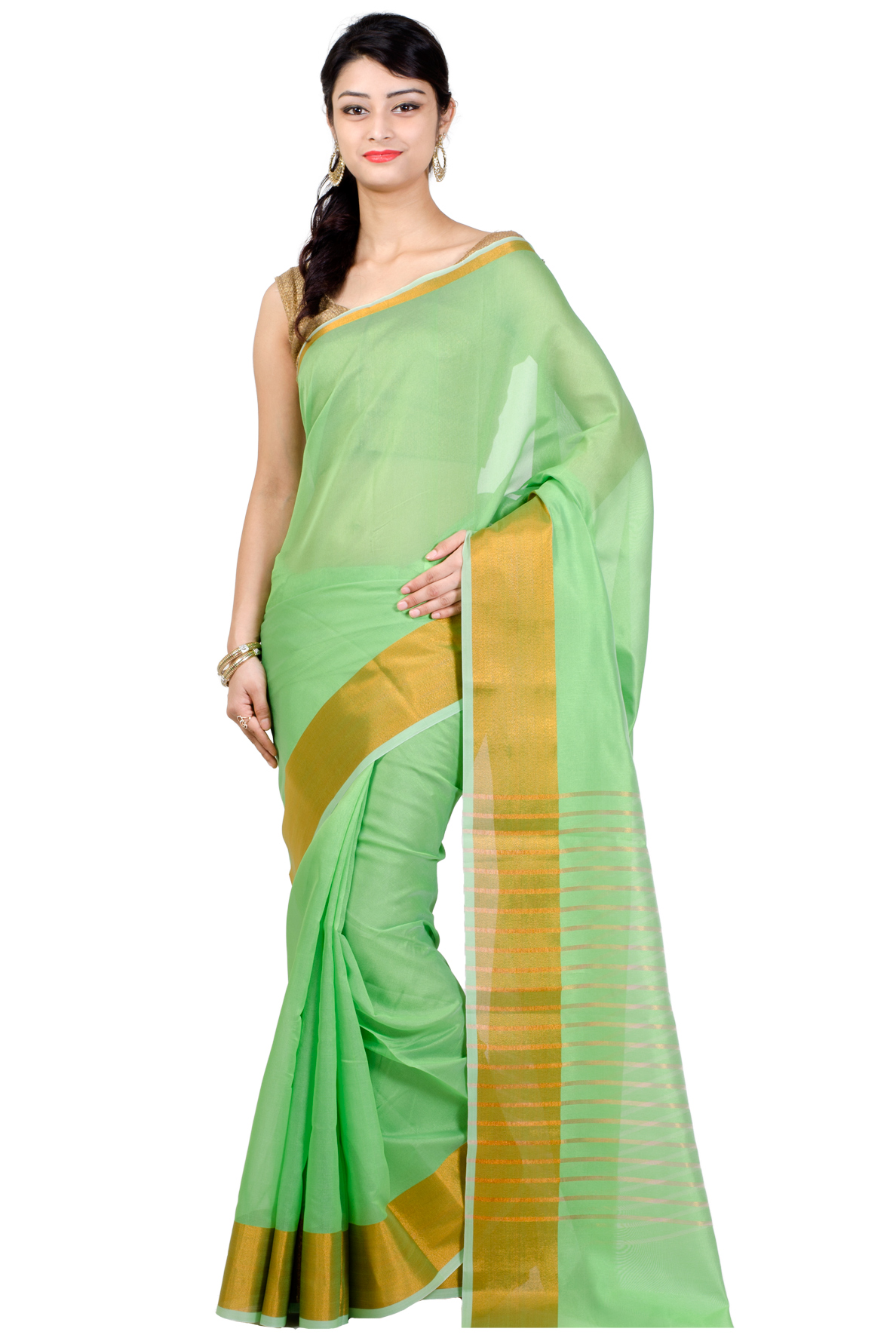 Buy Zari Patta Net Plane Saree Online @ ₹599 from ShopClues