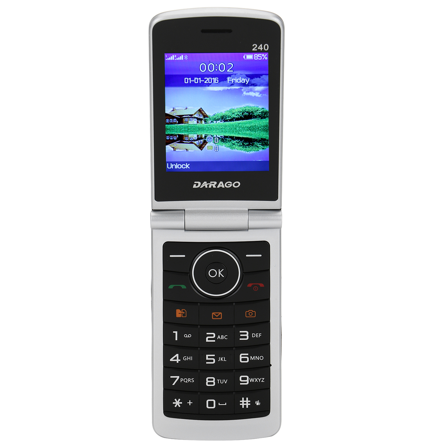 Buy Darago 240 Flip Phone FM Radio Facebook Enabled Dual Sim (Matt Gold ...