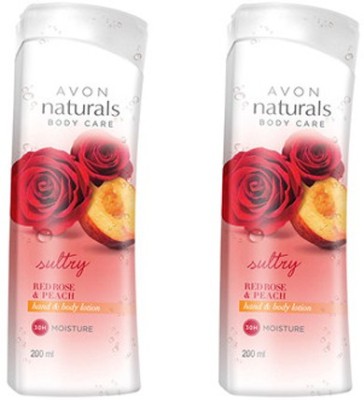Buy Avon Red Rose Peach Hand Body Lotion (Set Of 2 Of 200 Ml Each) (400 ...