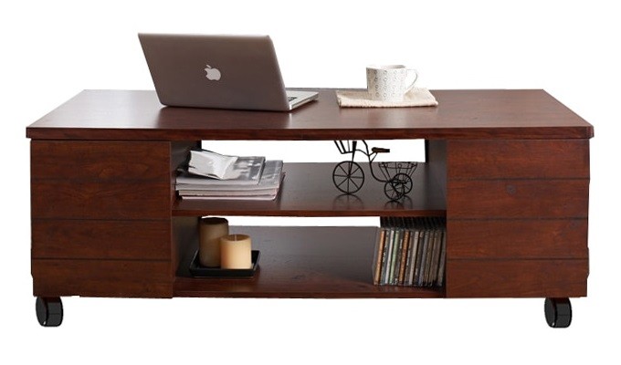 Buy Altavista Jenny Coffee Table With Wheel (Honey Finish) Online ...