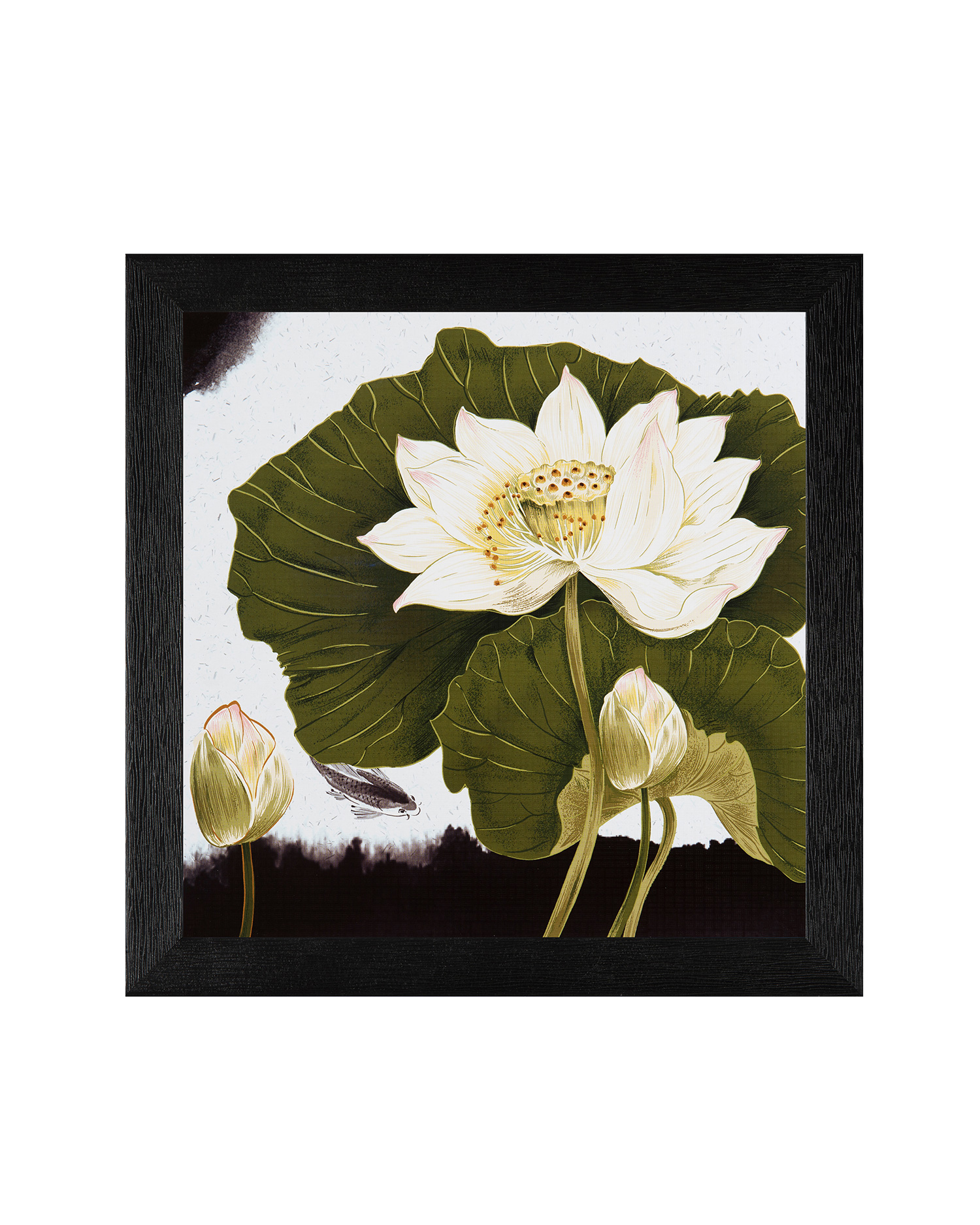 Buy Multicolored MDF Matte painting of Flowers with Black Texture frame ...