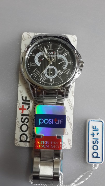 Buy Positif Watch With Date , Silver Metal Strap Mens Watch Online ...