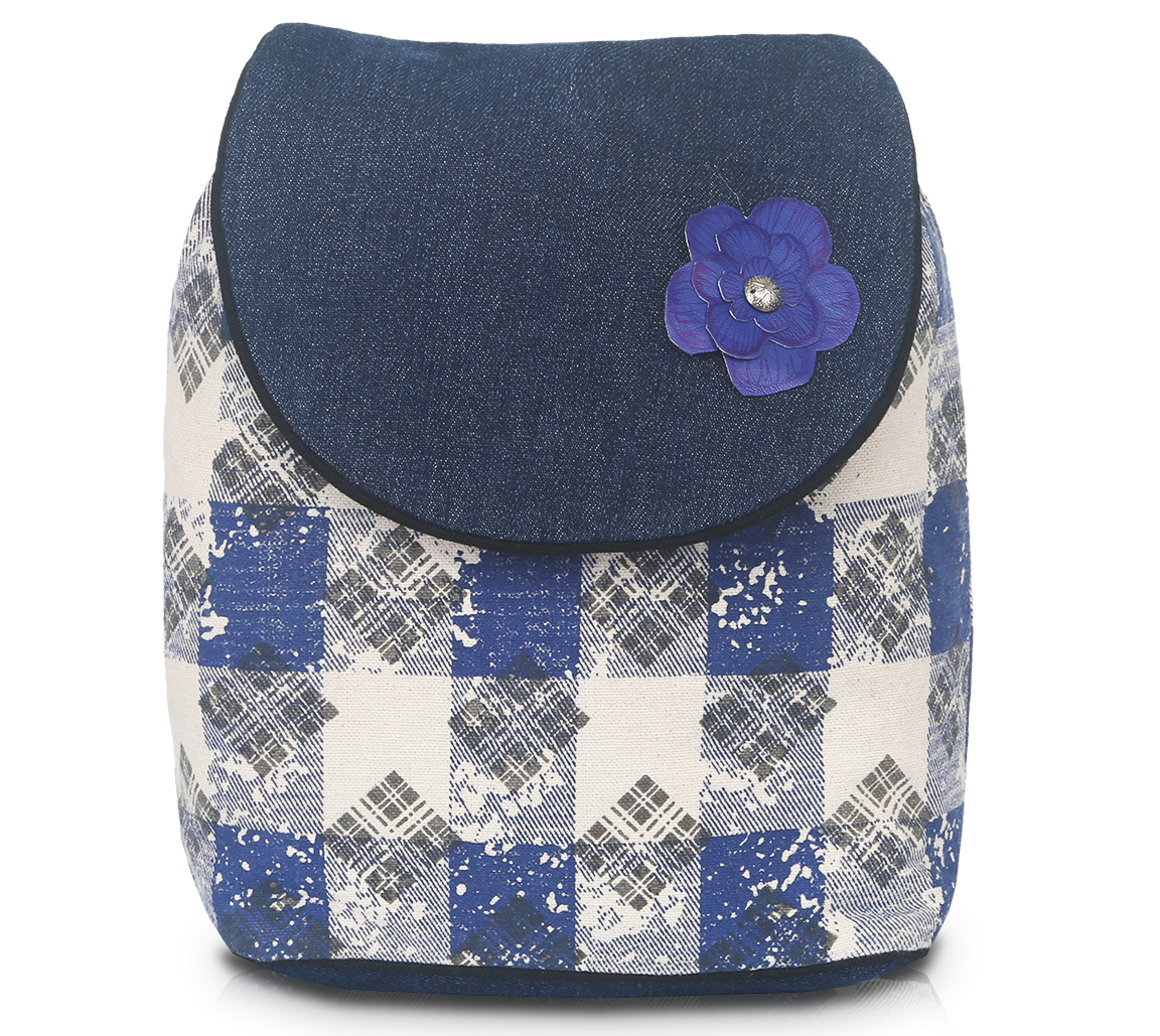 Buy Backpack Blue Floral Canvas Woman'S Backpacks Online @ ₹799 from ...