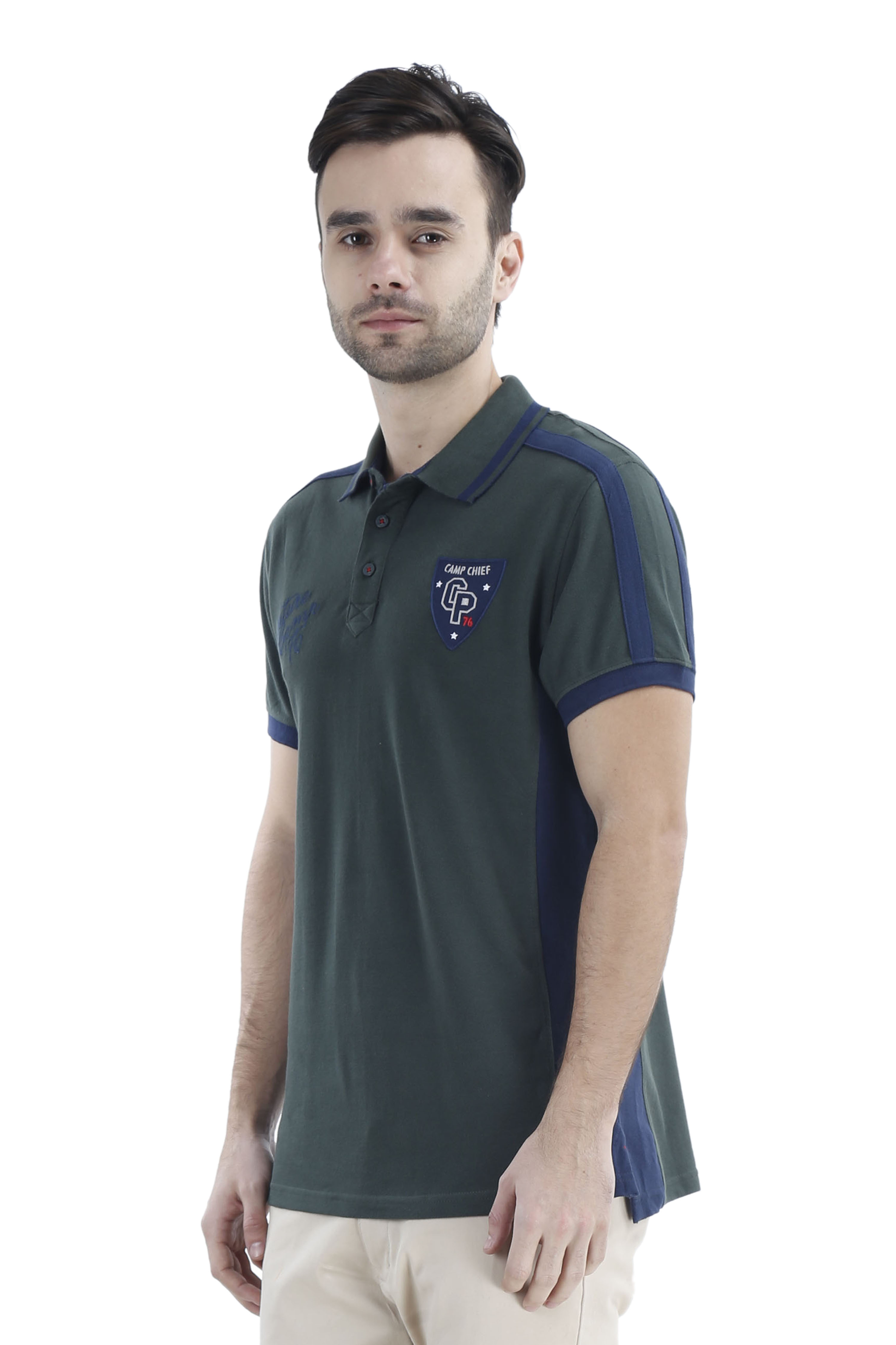 Buy Celio Green Polo Neck T-Shirt For Men Online @ ₹949 from ShopClues