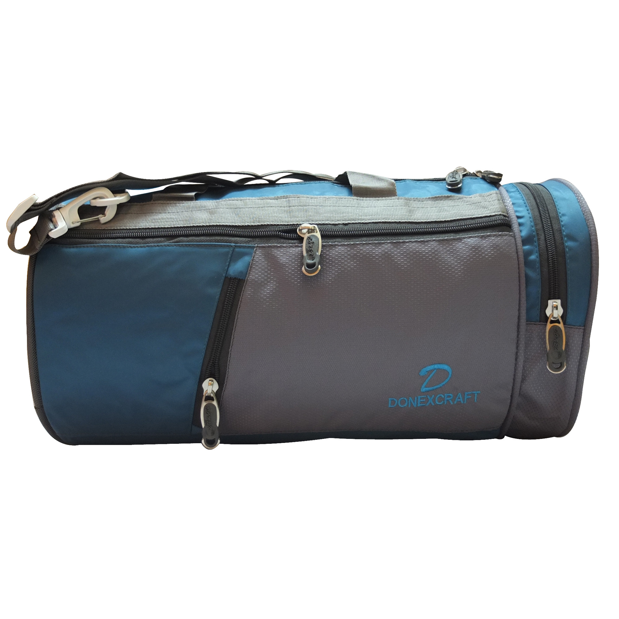 Buy Donex Trendy 21 L Nylon Gym/Travel Bag Blue Grey RSC01389 Online ...