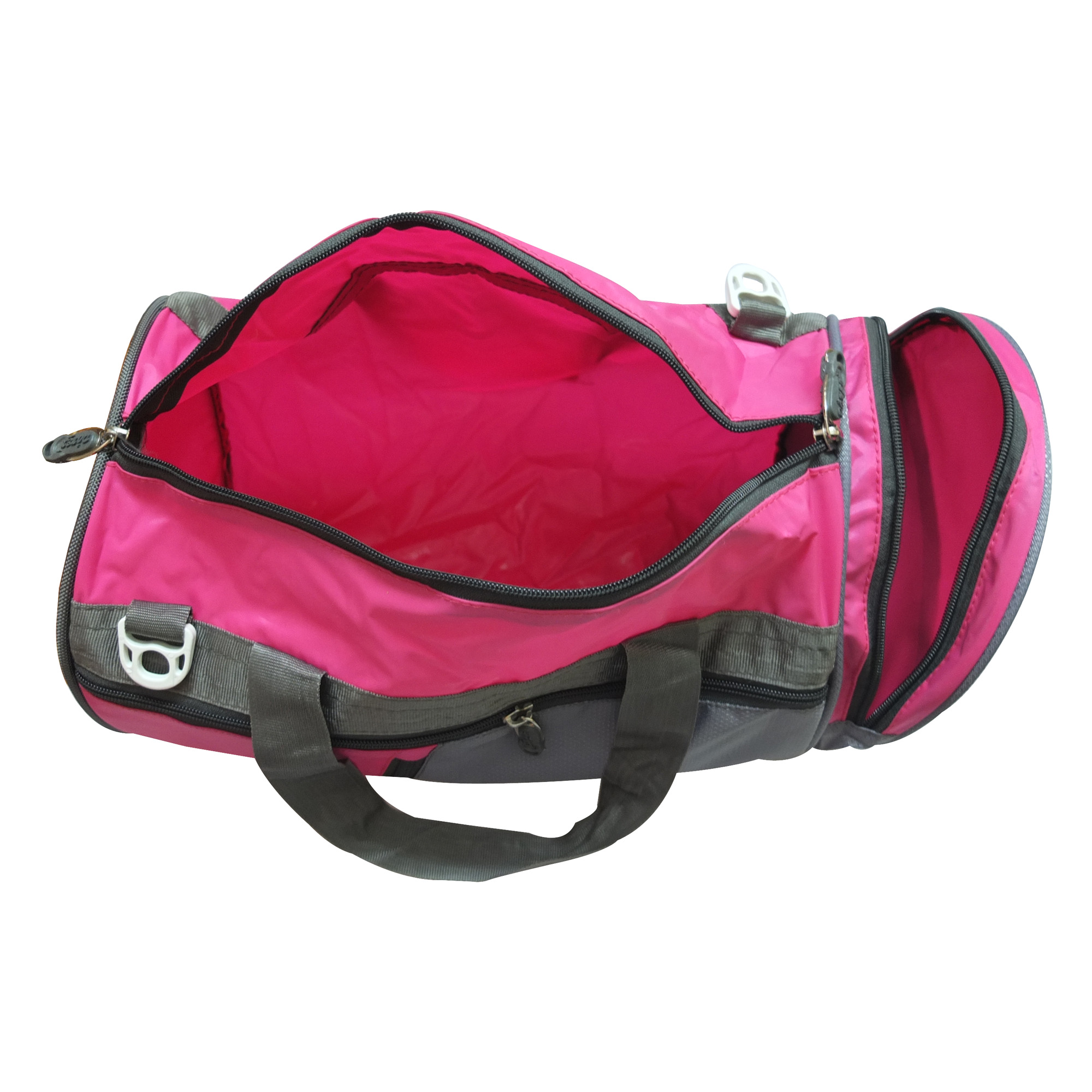 Buy Donex Trendy 21 L Nylon Gym/Travel Bag Pink Grey RSC01390 Online ...