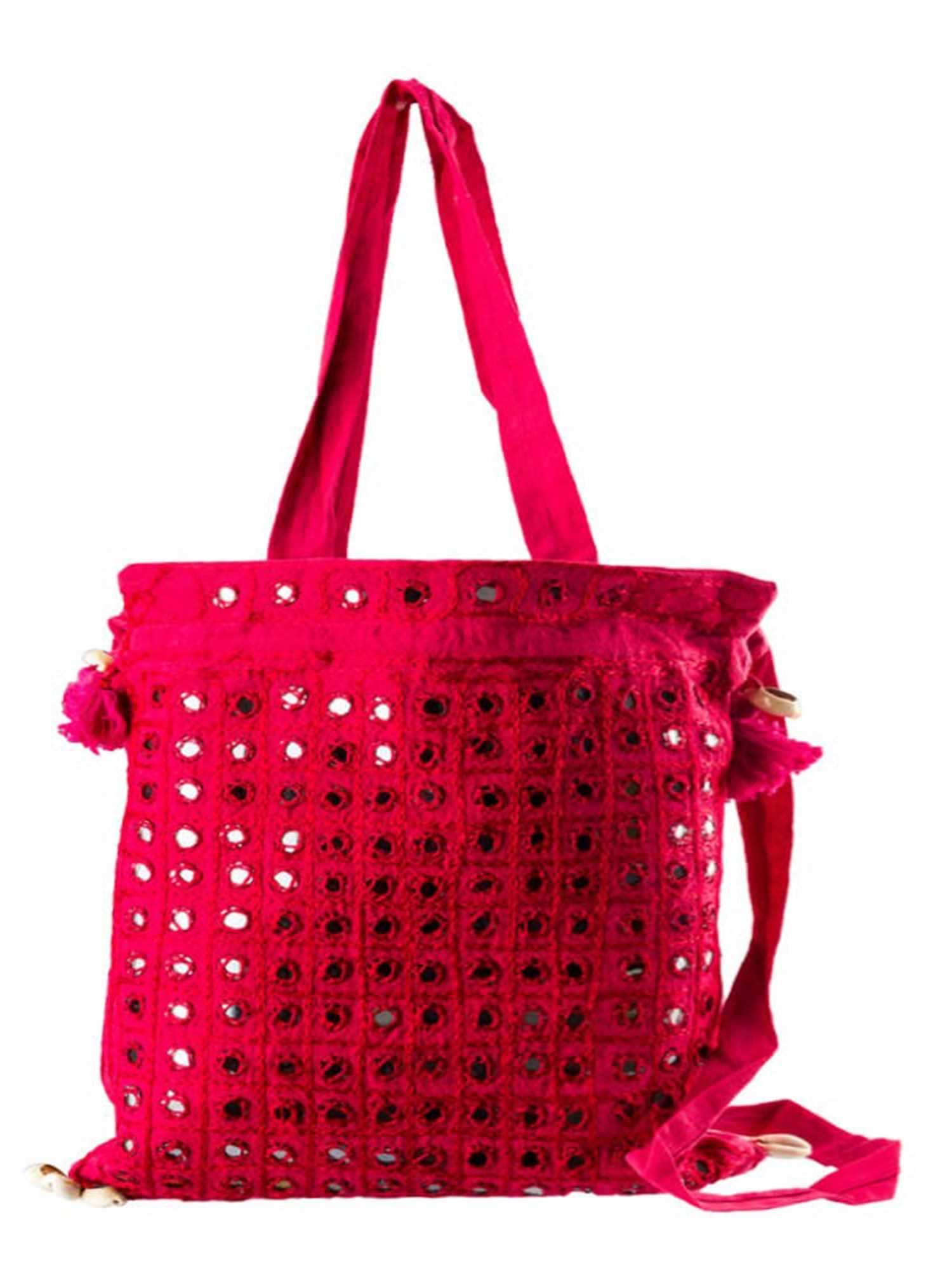 Mirror Work N Hand Embroidered Maroon Party Bag 126