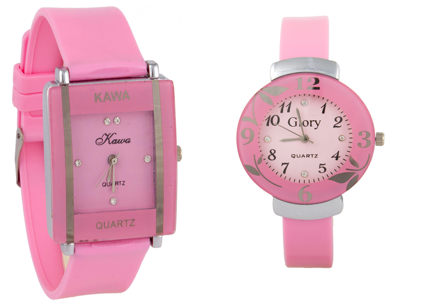 Buy Glory Combo Of Two Watches-Baby Pink Rectangular Dial Kawa And Baby ...
