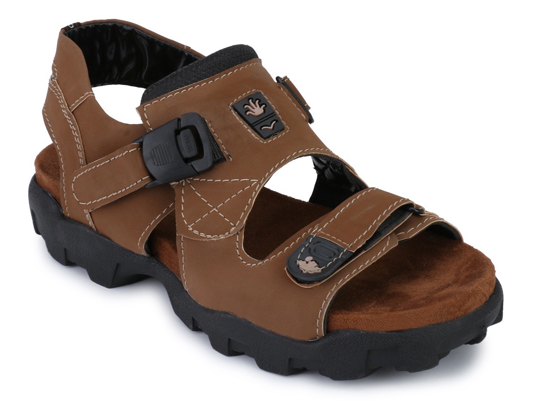 Buy Afrojack Men'S Rich Synthetic Leather Sandals Online @ ₹699 from ...
