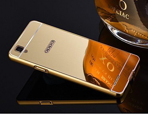 Buy Oppo F1 Case Cover, Luxury Metal Bumper + Acrylic Mirror Back Cover ...