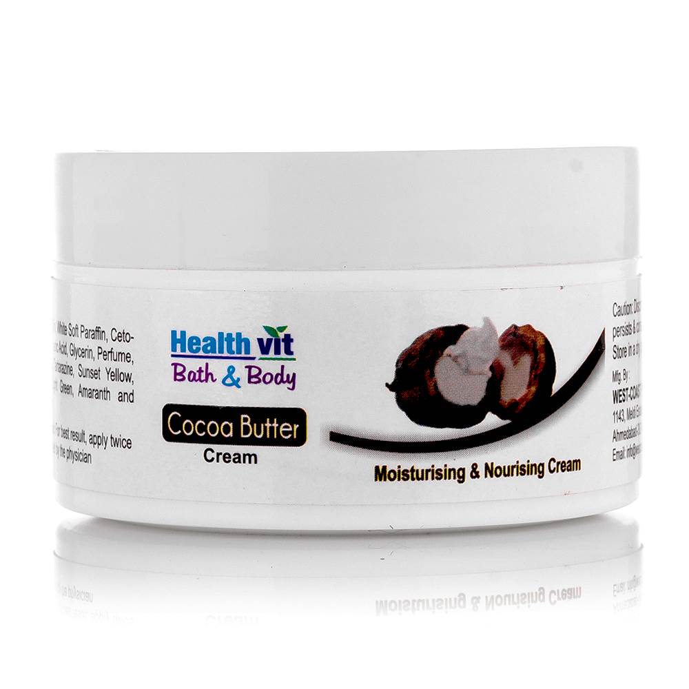Buy Healthvit Bath Body Cocoa Butter Body Face Cream 50g Online @ ₹290 ...