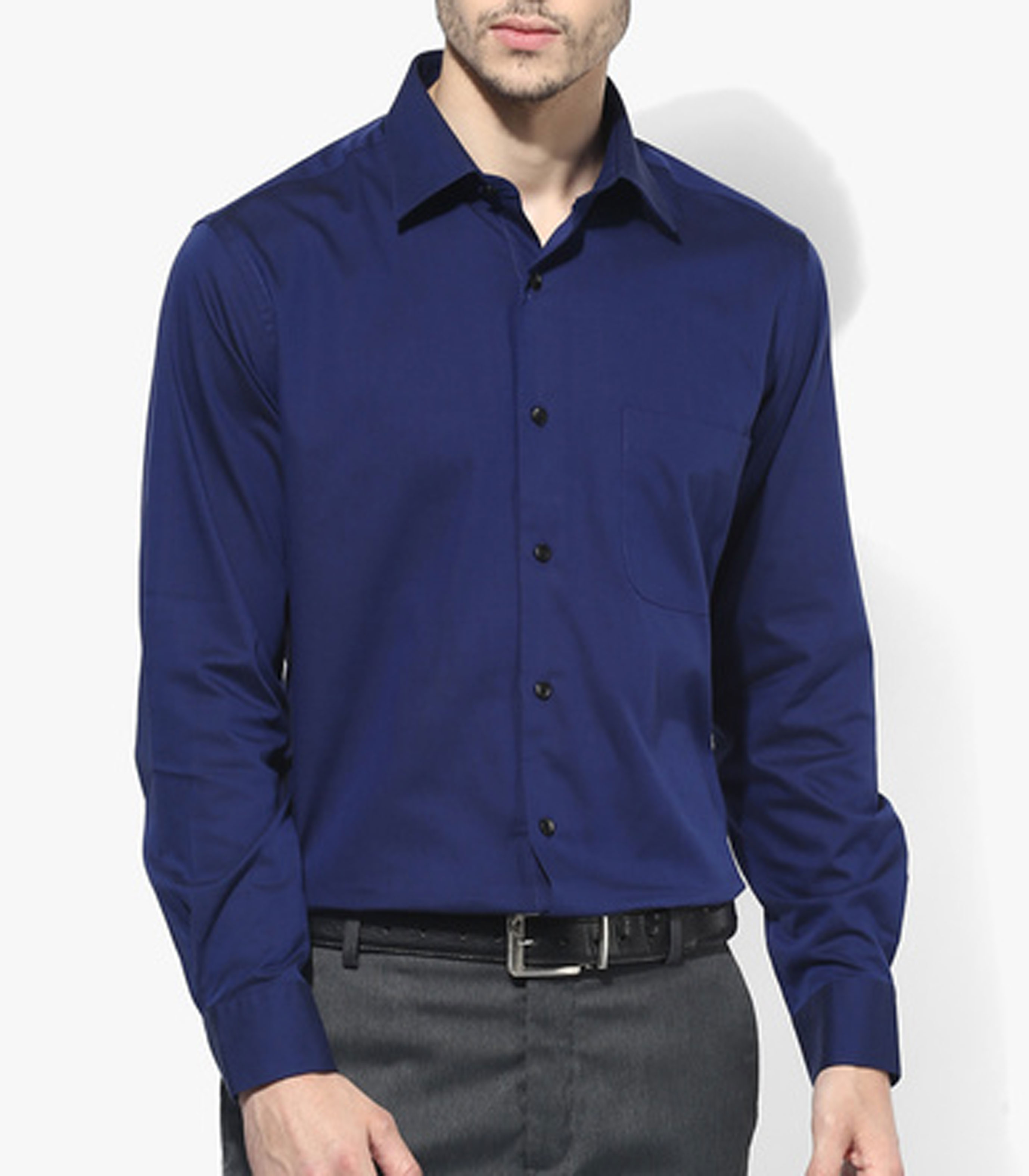 Buy SSB Men's Blue Regular Fit Formal Shirt Pack of 2 Online @ ₹899 ...