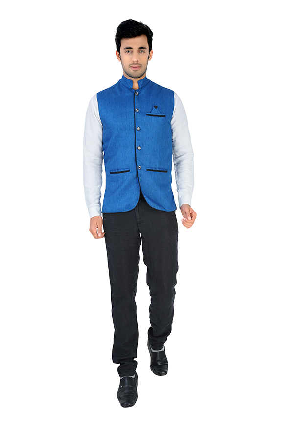 Buy Nu abc Blue Nehru Jacket For Men Online @ ₹799 from ShopClues