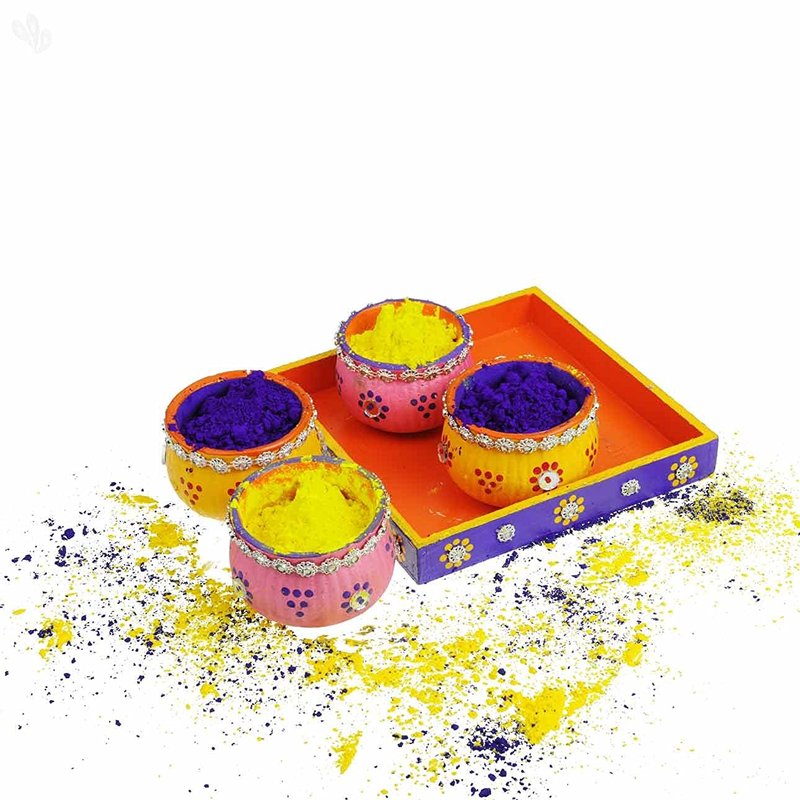Buy Gulaal Containers Teracotta With Yellow And Blue Colours Online ...