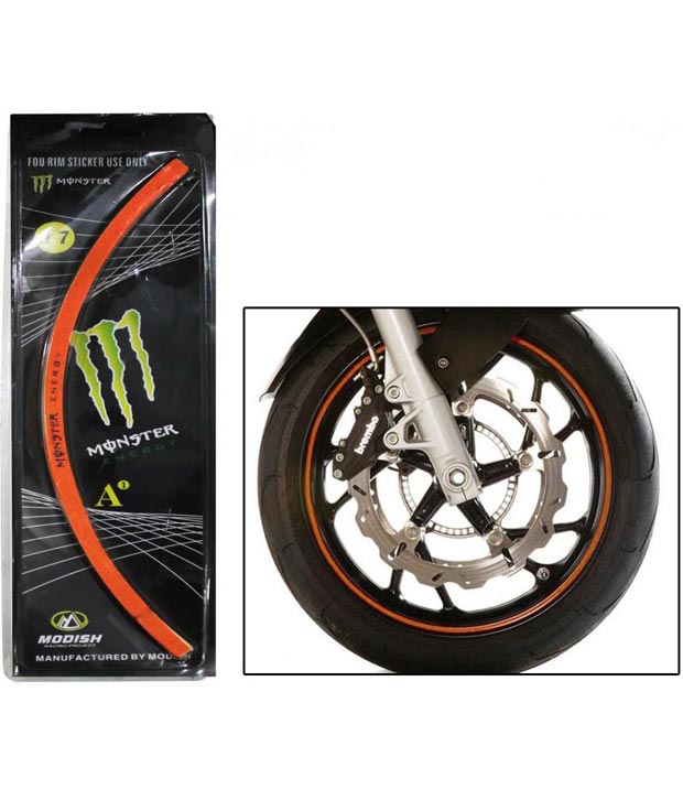 Monster Orange Reflecting Bike wheel Rim Sticker Radium for any bike or car