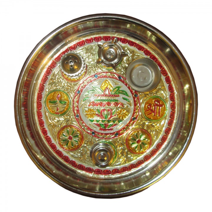 Buy Beautiful Mangal Kalash Diwali Pooja Thali Set with Pooja Materials ...