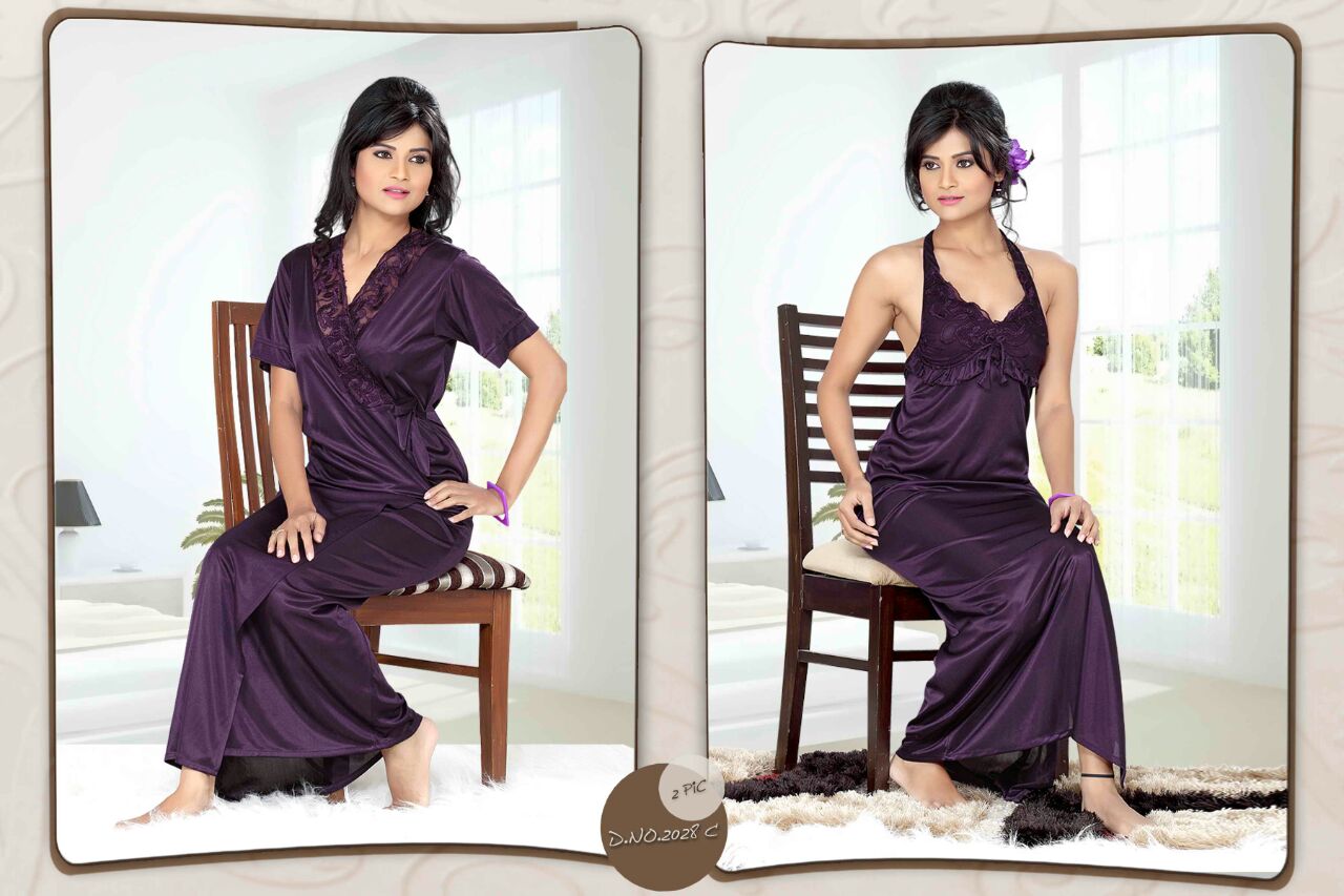Buy Womens Sleepwear 2pc Nightie Housecoat Ne Babydoll Over Coat 2018F ...