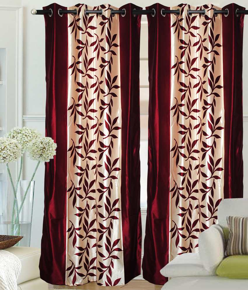 Buy Maroon Curtain Online @ ₹448 from ShopClues