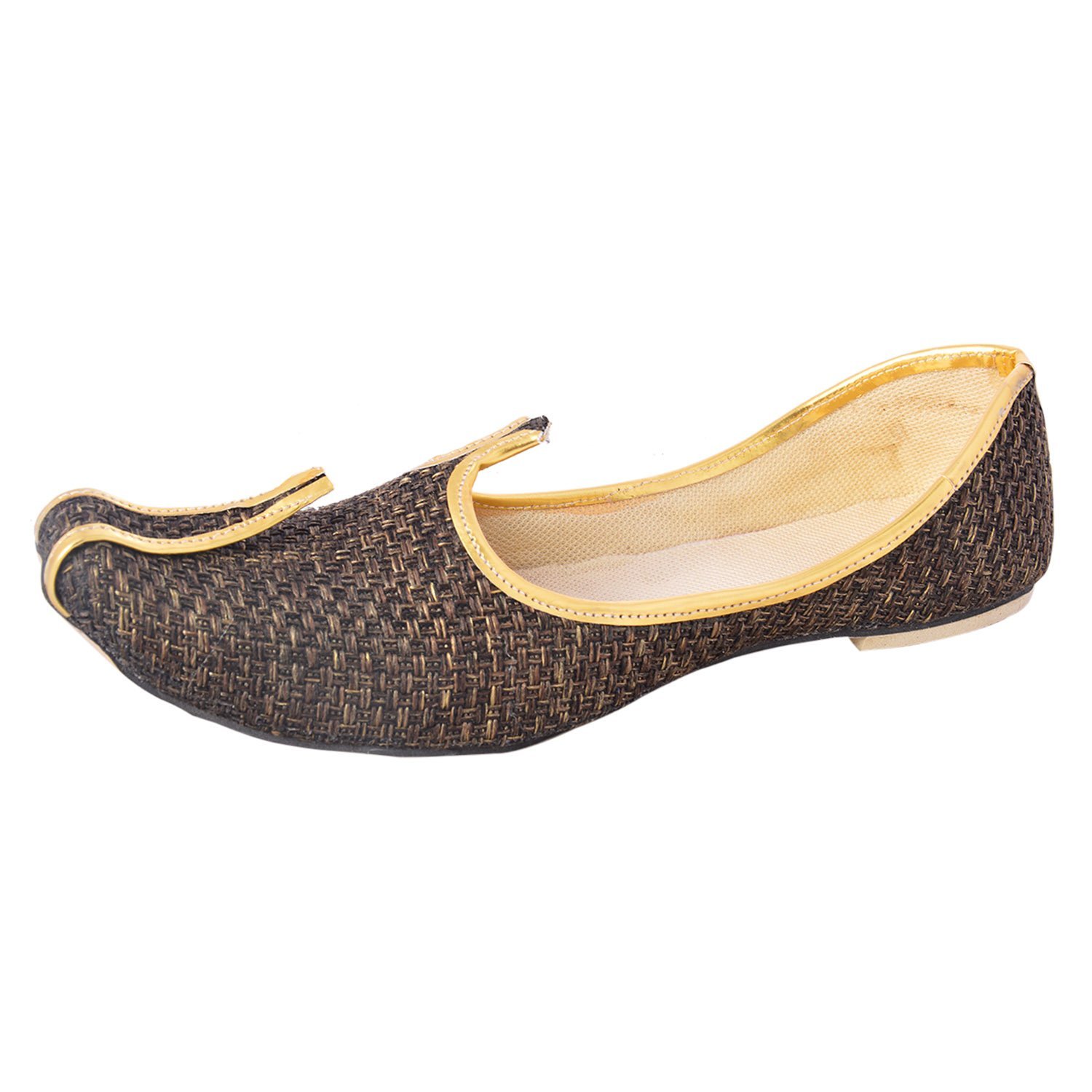 Buy Jute weaving Brown & Gold Jutti Online @ ₹498 from ShopClues