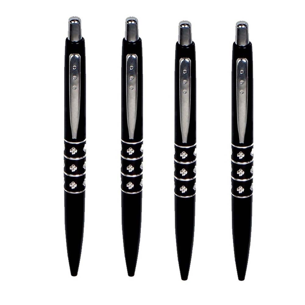 Buy Tuelip Metal Look Pen With Stars In The Middle Ball Pen (Pack Of 4 ...