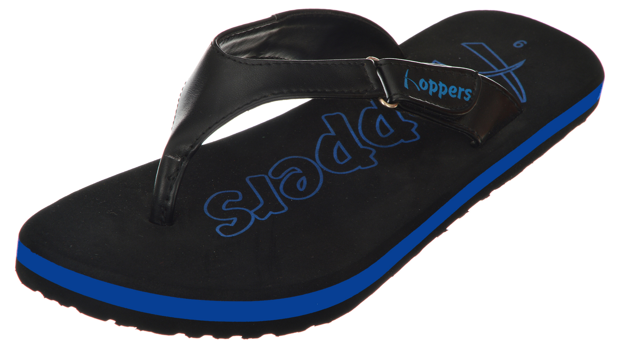 Buy Hoppers Tango Blue and Black Slippers Online @ ₹379 from ShopClues