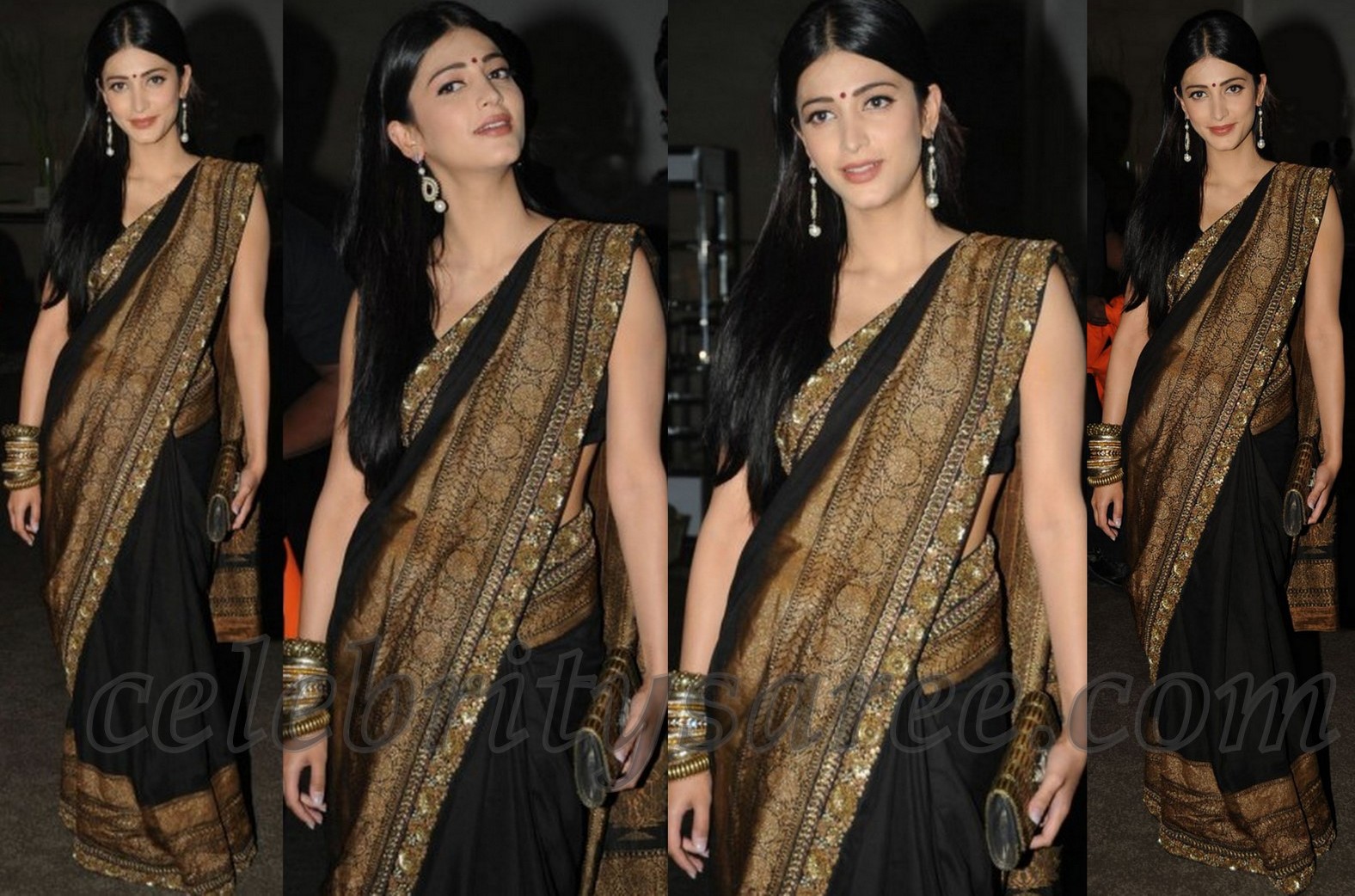 Shruti Hassan Black Saree 2514