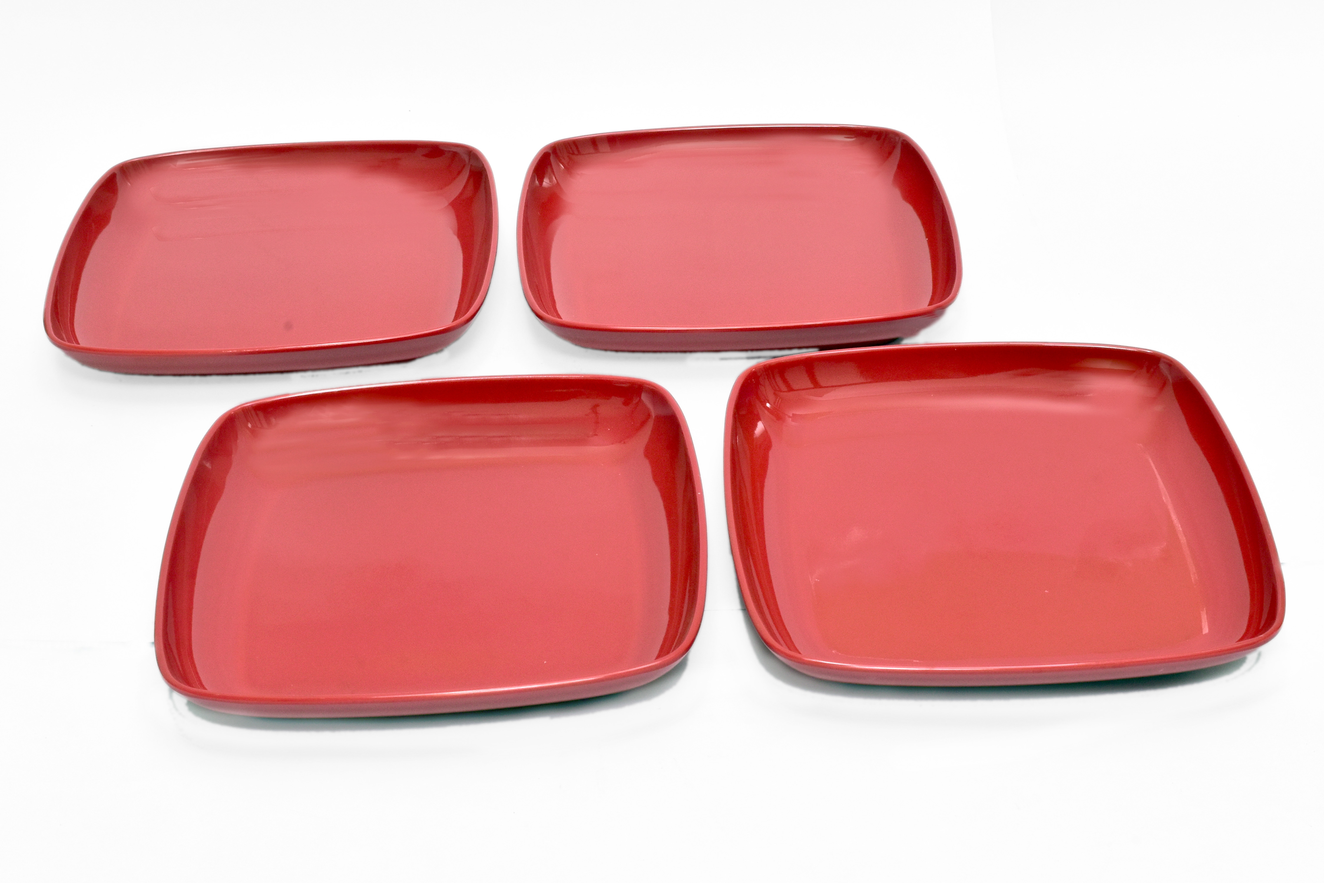 Buy Machi Melamine Red Square Snack Plates - Set of 4 Online @ ₹620 ...