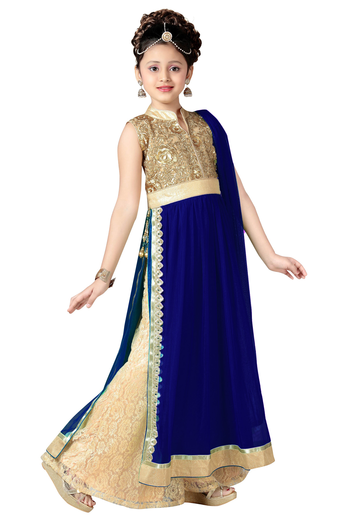Buy Aarika Girls Self Design Premium Net Palazzo Suit Set Online ...