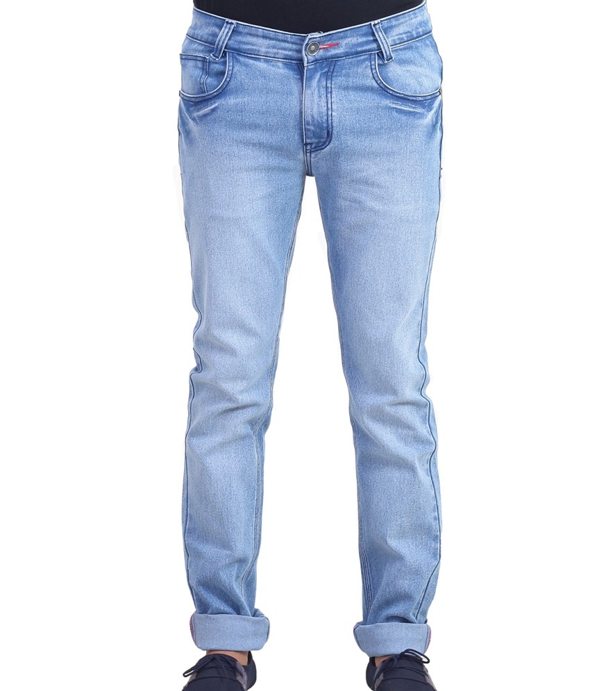 Buy Blue Faded Cotton Blend Slim Fit Jeens Online @ ₹1500 from ShopClues