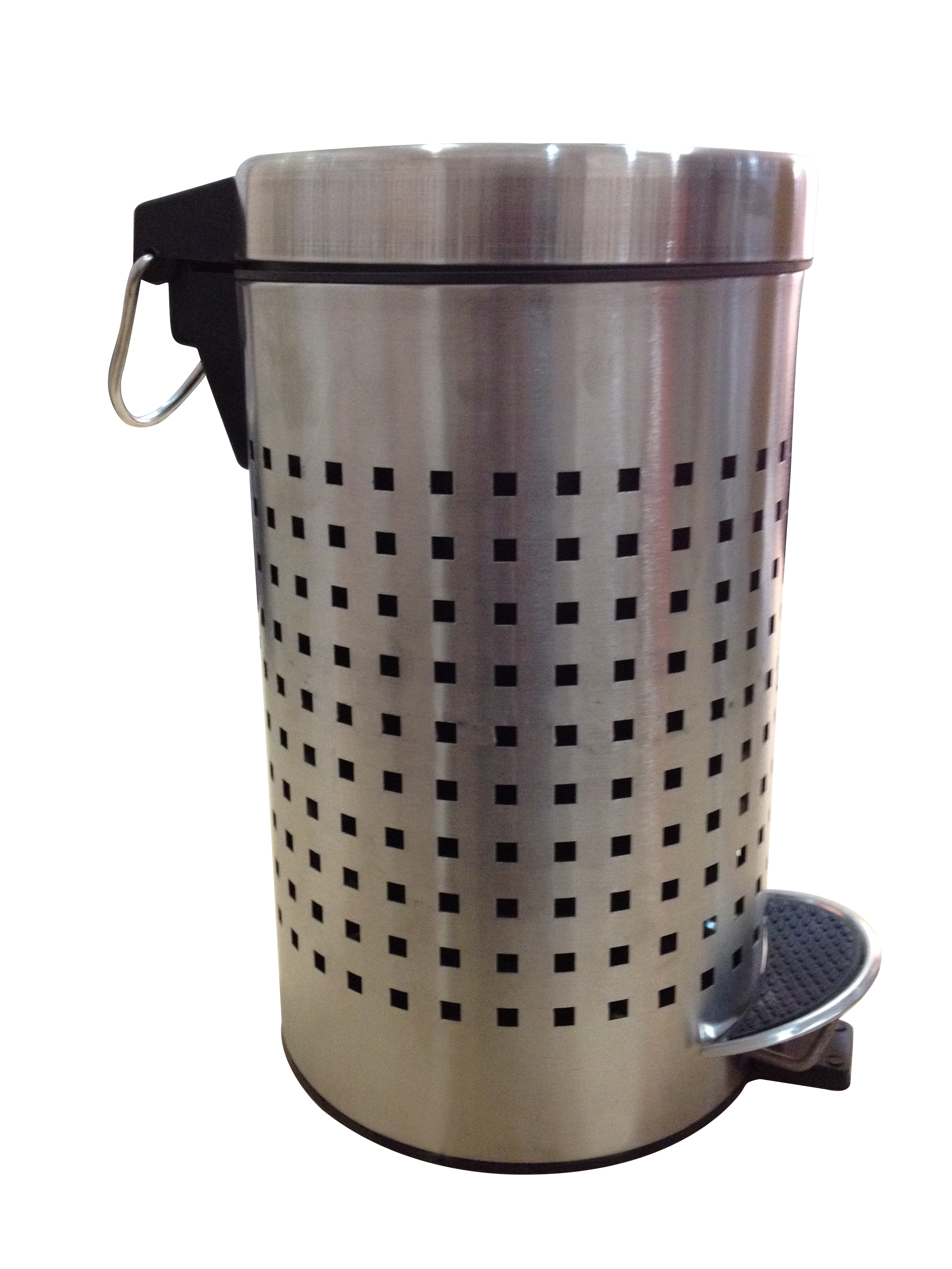 Buy HMSTEELS Stainless steel Pedal Dustbin Square Perforated 12ltr(24.5 ...