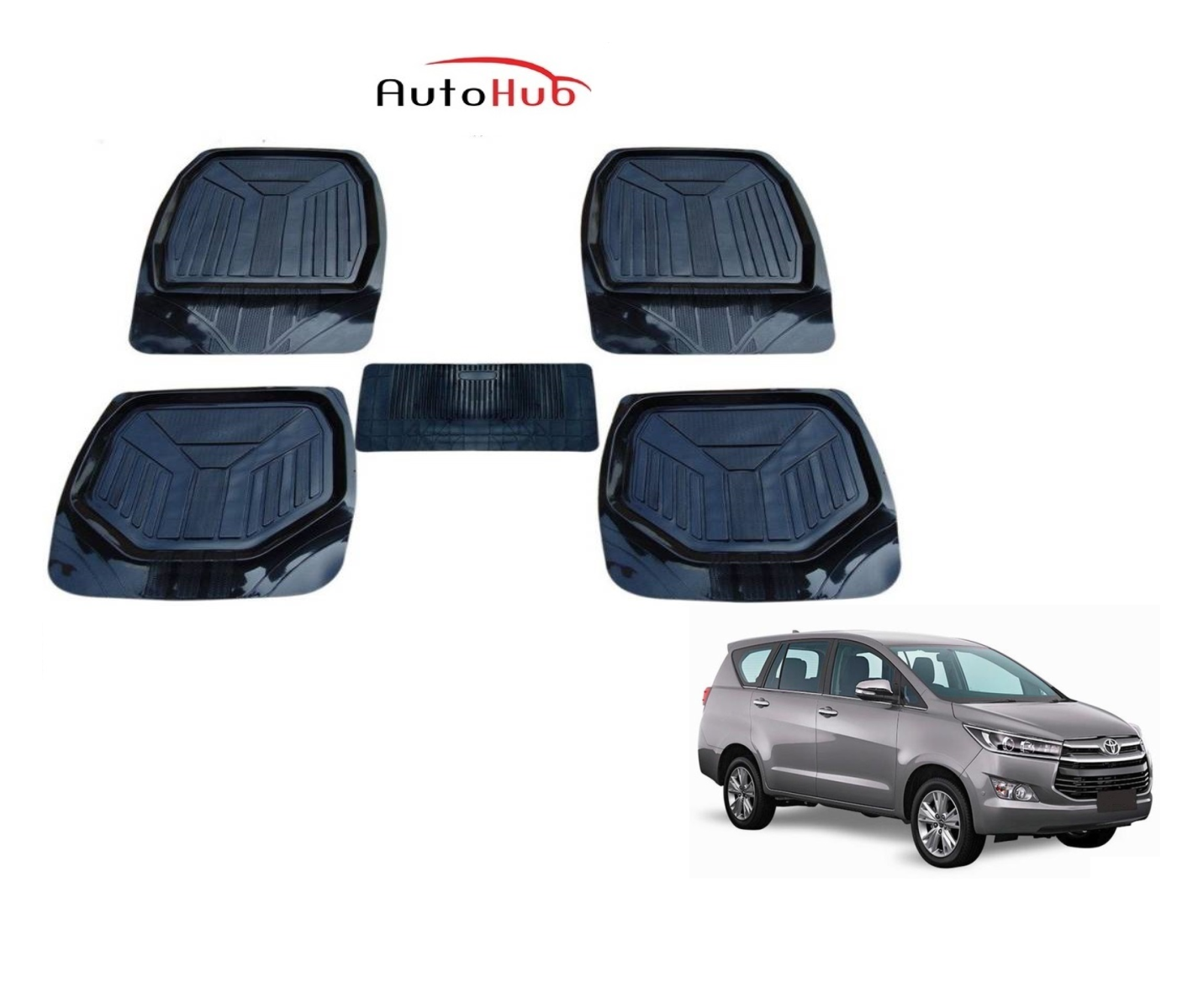 Buy Auto Hub 3G Black Car Floor Mats For Toyota Innova Crysta - By AS ...