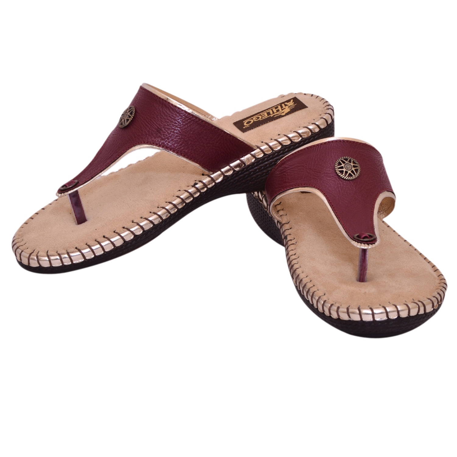 Buy Athlego Women's Maroon Flip Flops Online @ ₹799 from ShopClues