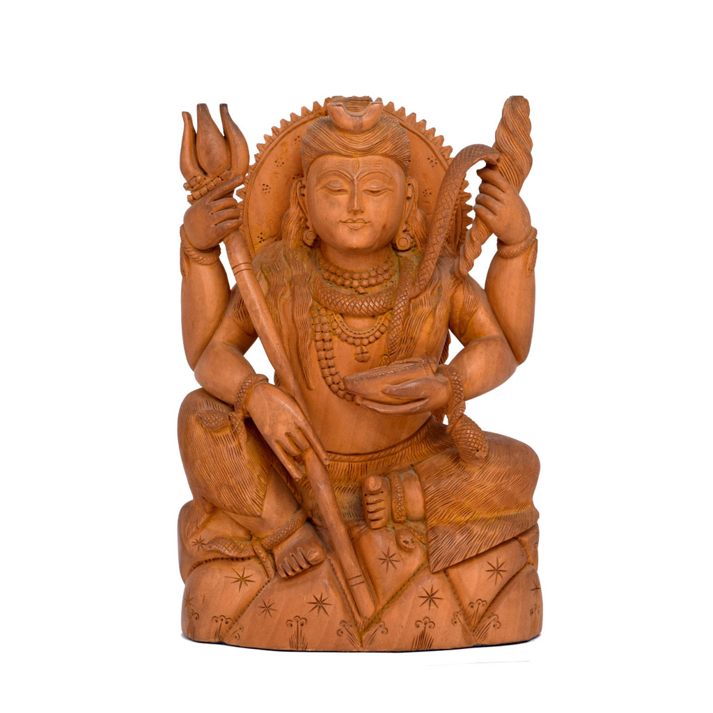 Buy Suryaartgallery Indian Art Work Handmade Wooden God Of Shiv Home ...