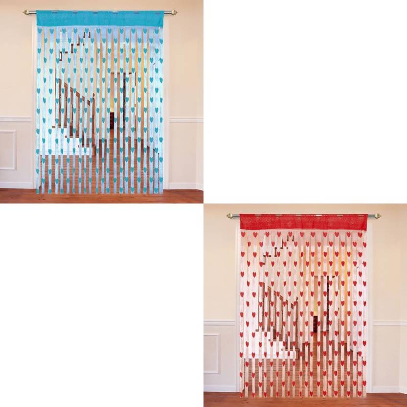 Buy AmarOverseas Multicolour Heart Curtain set of 2 Online @ ₹299 from ...