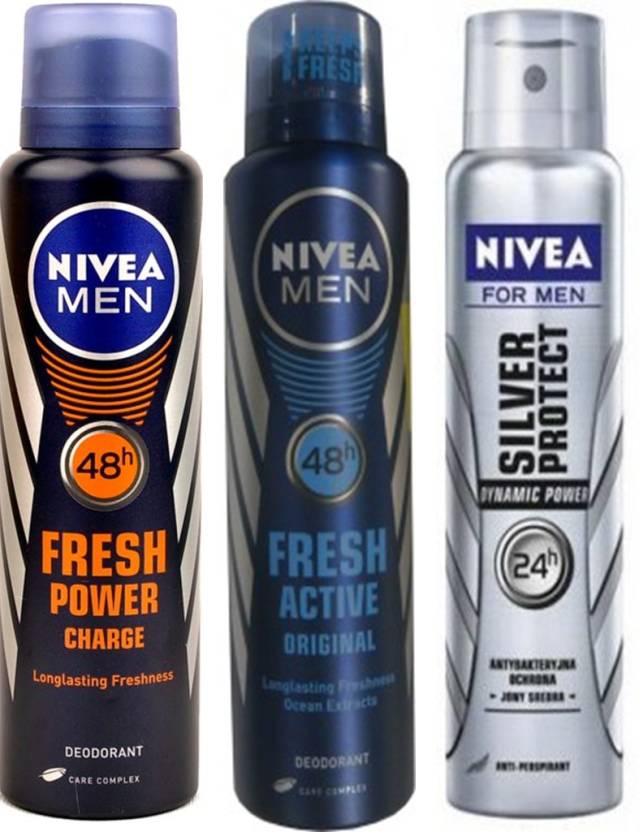 Buy Nivea Men Fresh Power Charge, Fresh Active original, Silver Protect ...