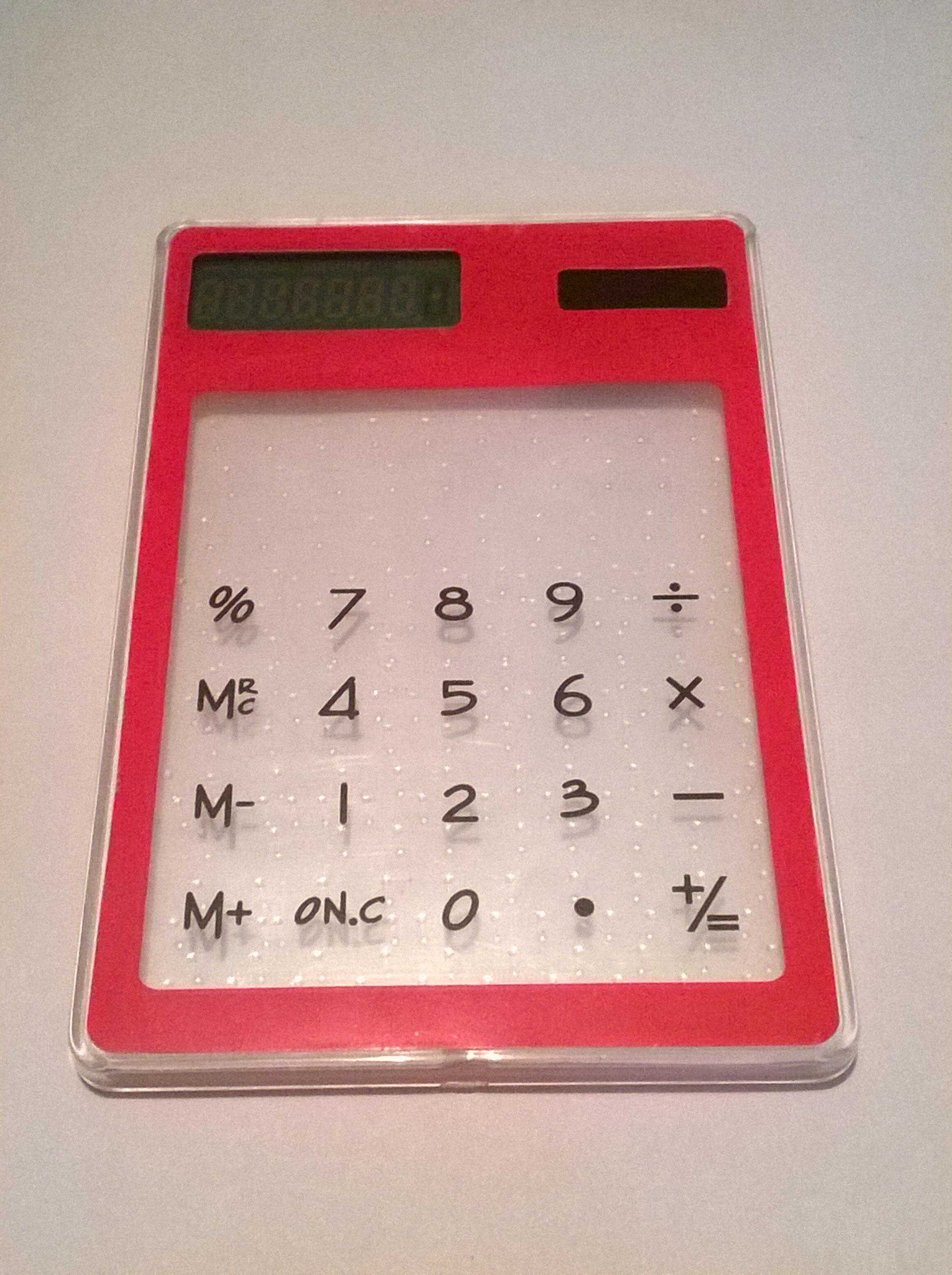 Ultra Thin Moblile Compact Transparent Touch Screen Solar Calculator