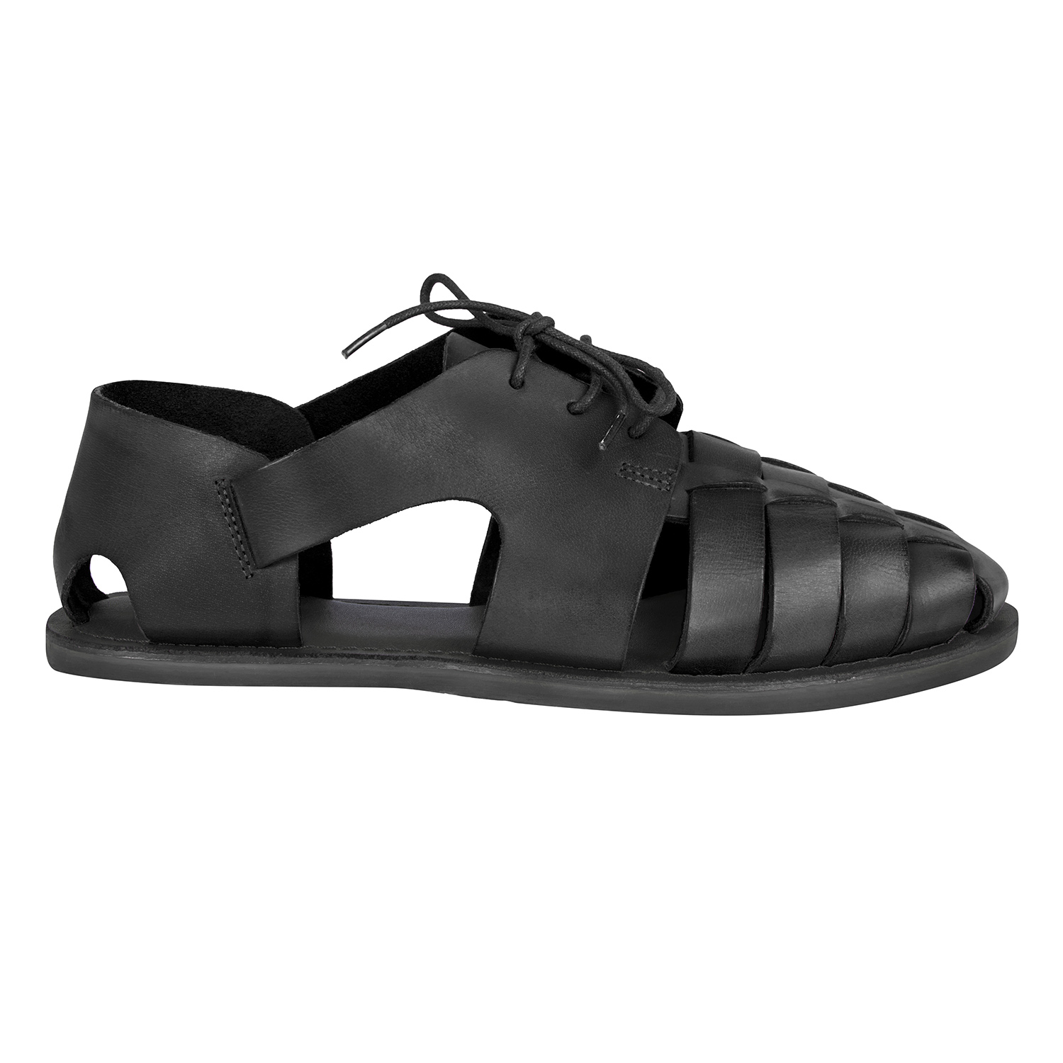 Buy Estd1977 Men Black Lace Up Sandals Online ₹1072 From Shopclues