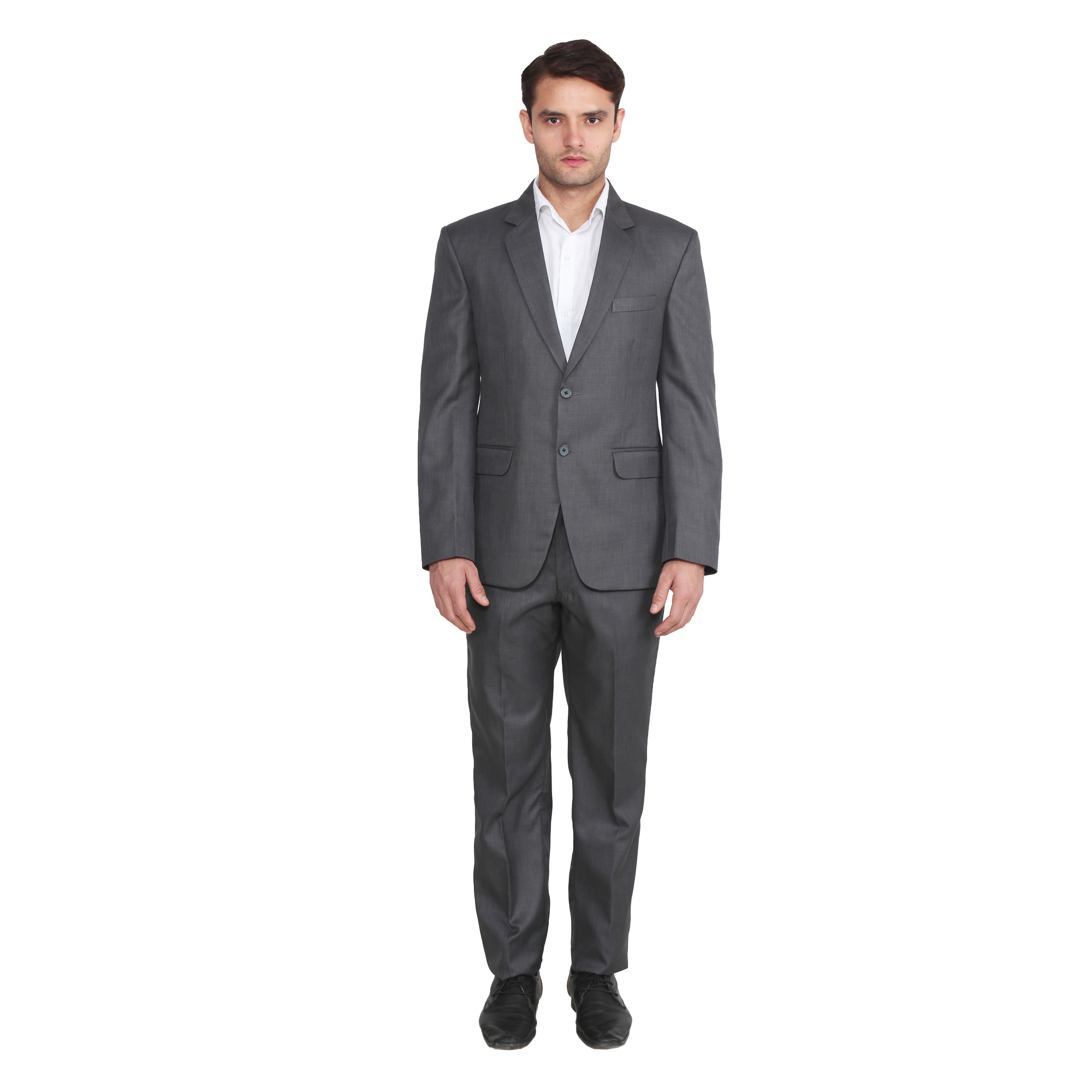 Buy Hangup Mens Solid Formal Grey Suits Online @ ₹2100 from ShopClues