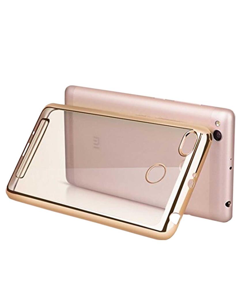 Buy CrackerDeal Golden Crome Back Cover For Redmi 3s - Gold Transparent ...